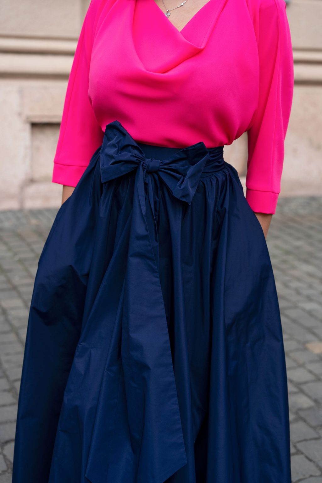 Bluză T crep roz neon - Atelier Bobar